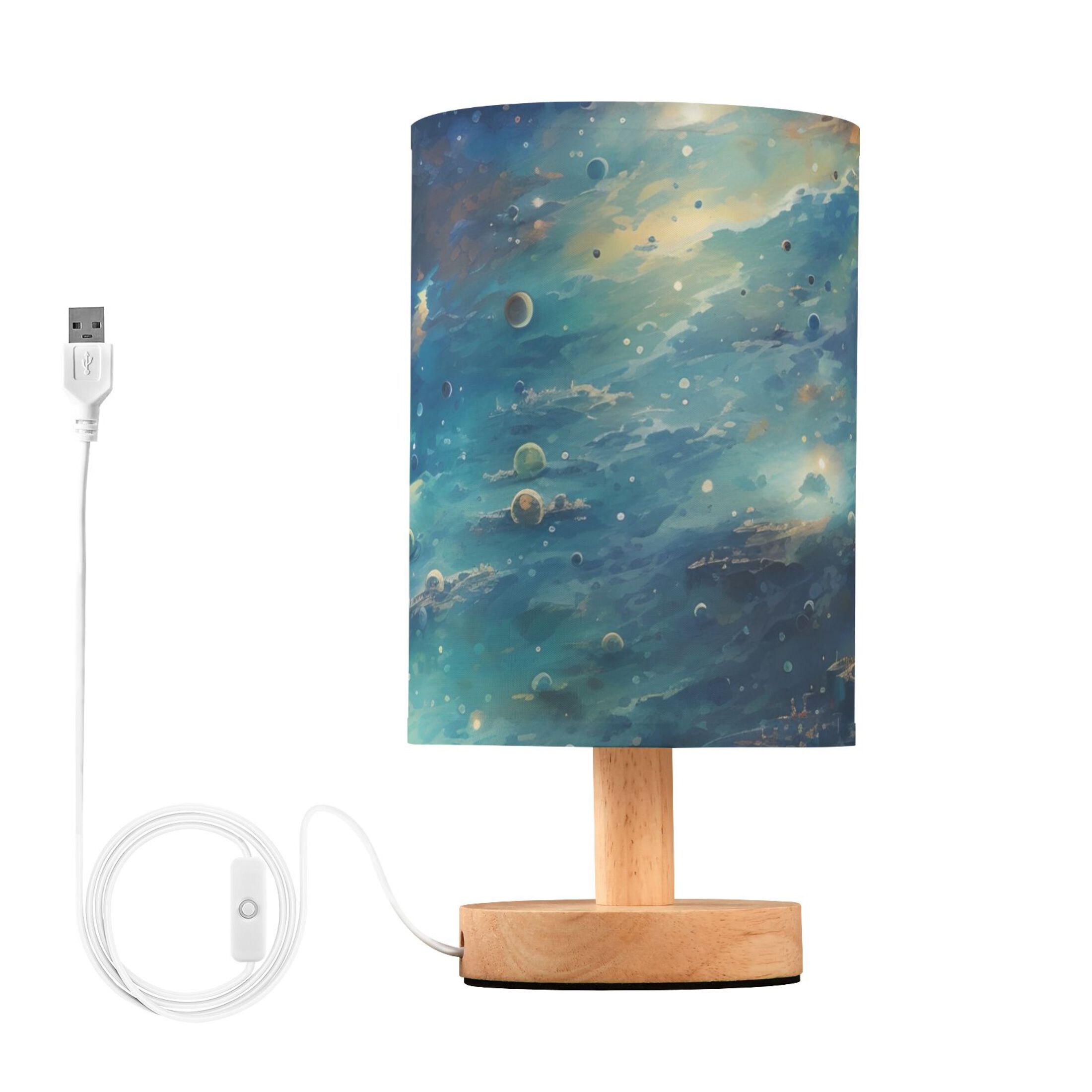 Universe Space Bedside Table Lamp LED Warm Lights with USB Charging ...
