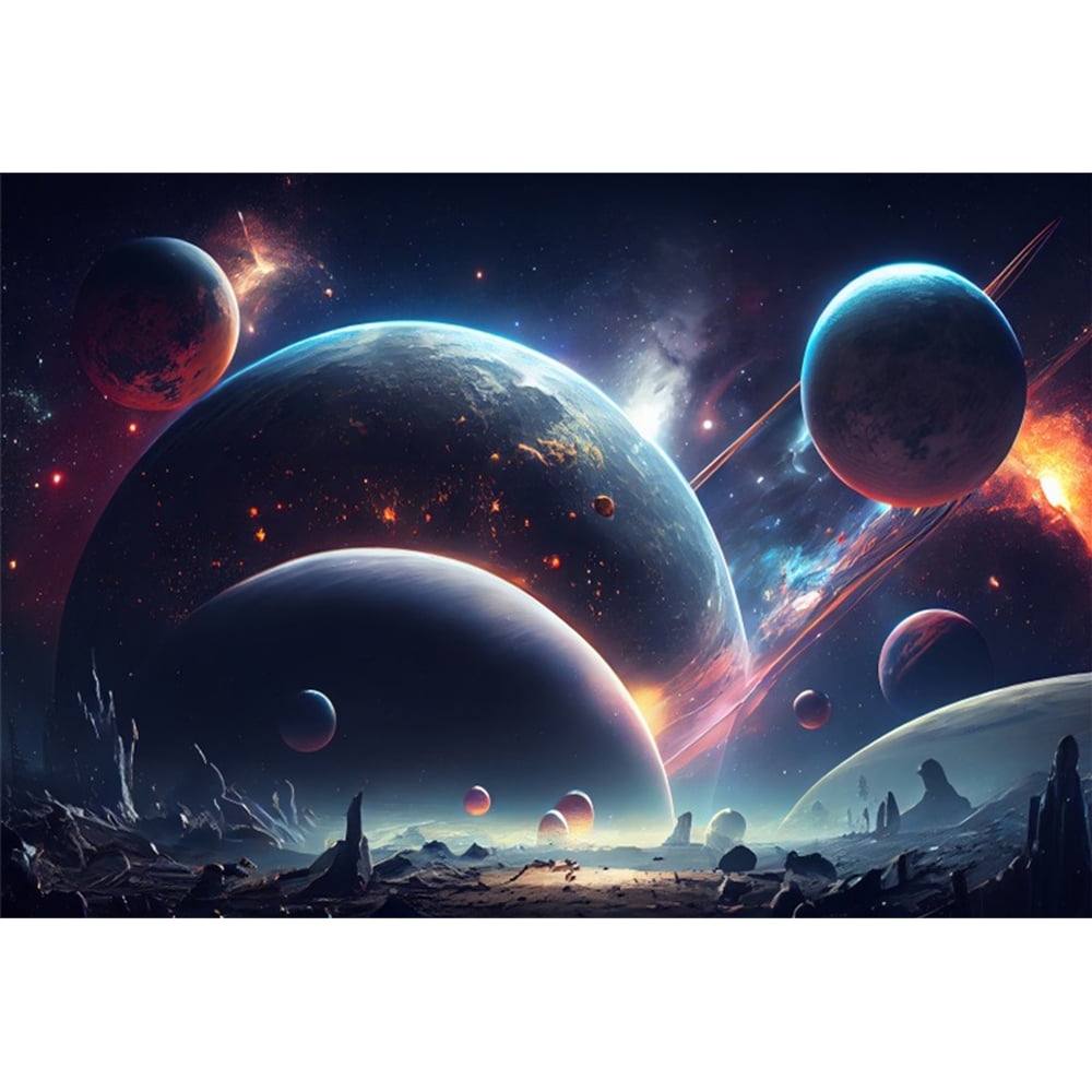 Universe Space Photography Background Galaxy Planets Night Starry Sky ...