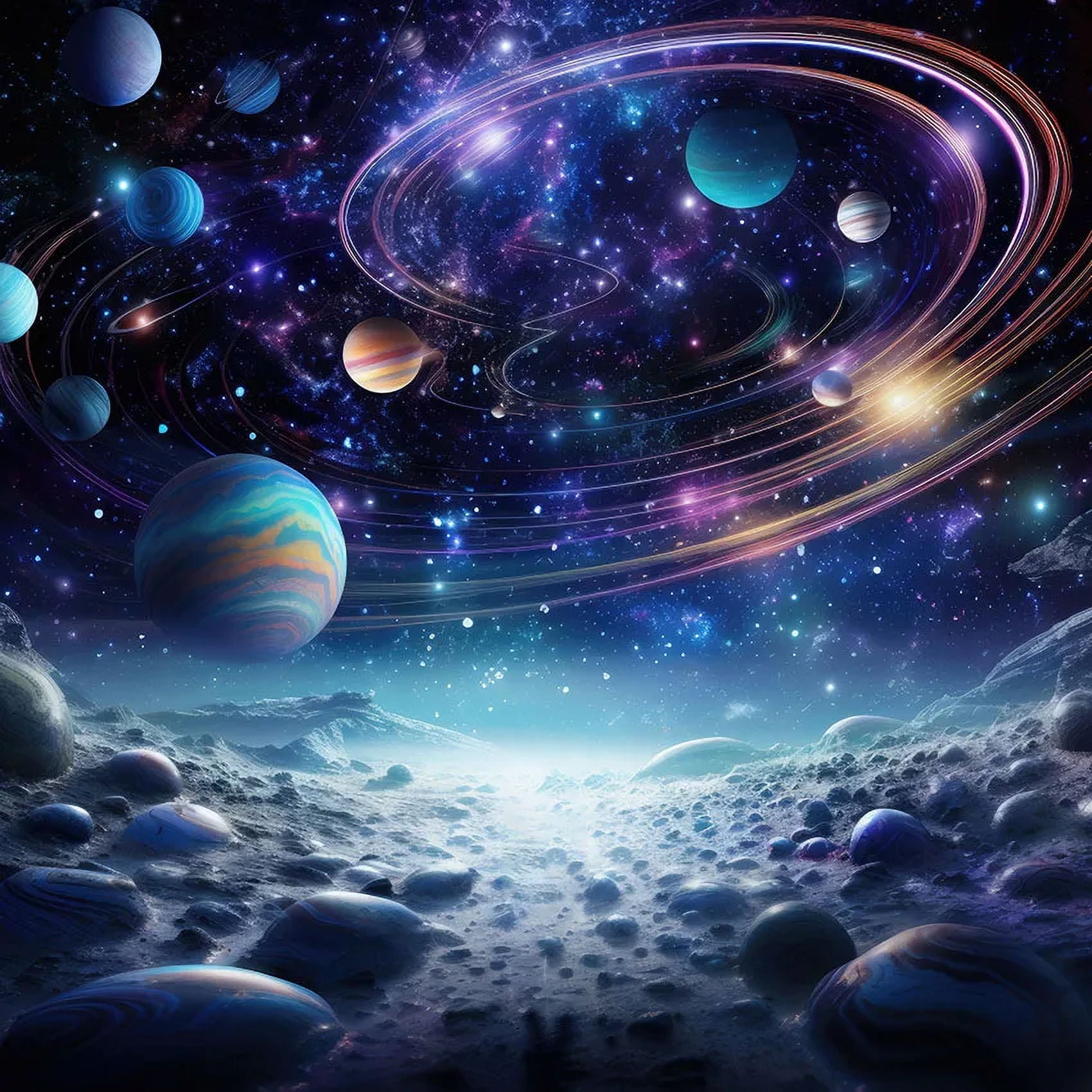 Universe Space Planets Night Starry Star Kid Birthday Party Portrait r ...