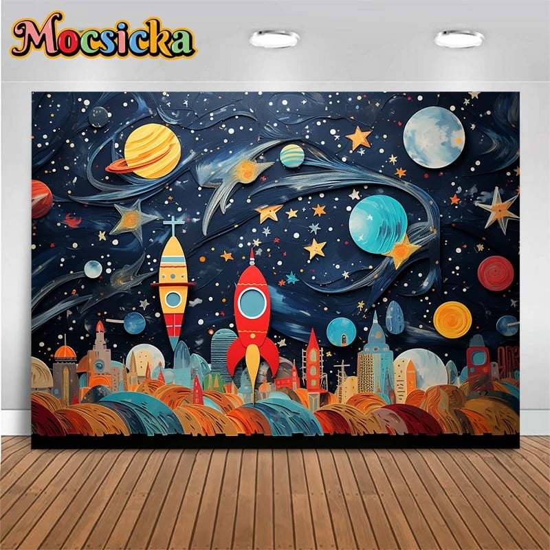 Universe Space Rocket Background Photography Cartoon Spaceship Mars ...