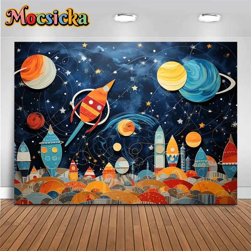 Universe Space Rocket Background Photography Cartoon Spaceship Mars ...