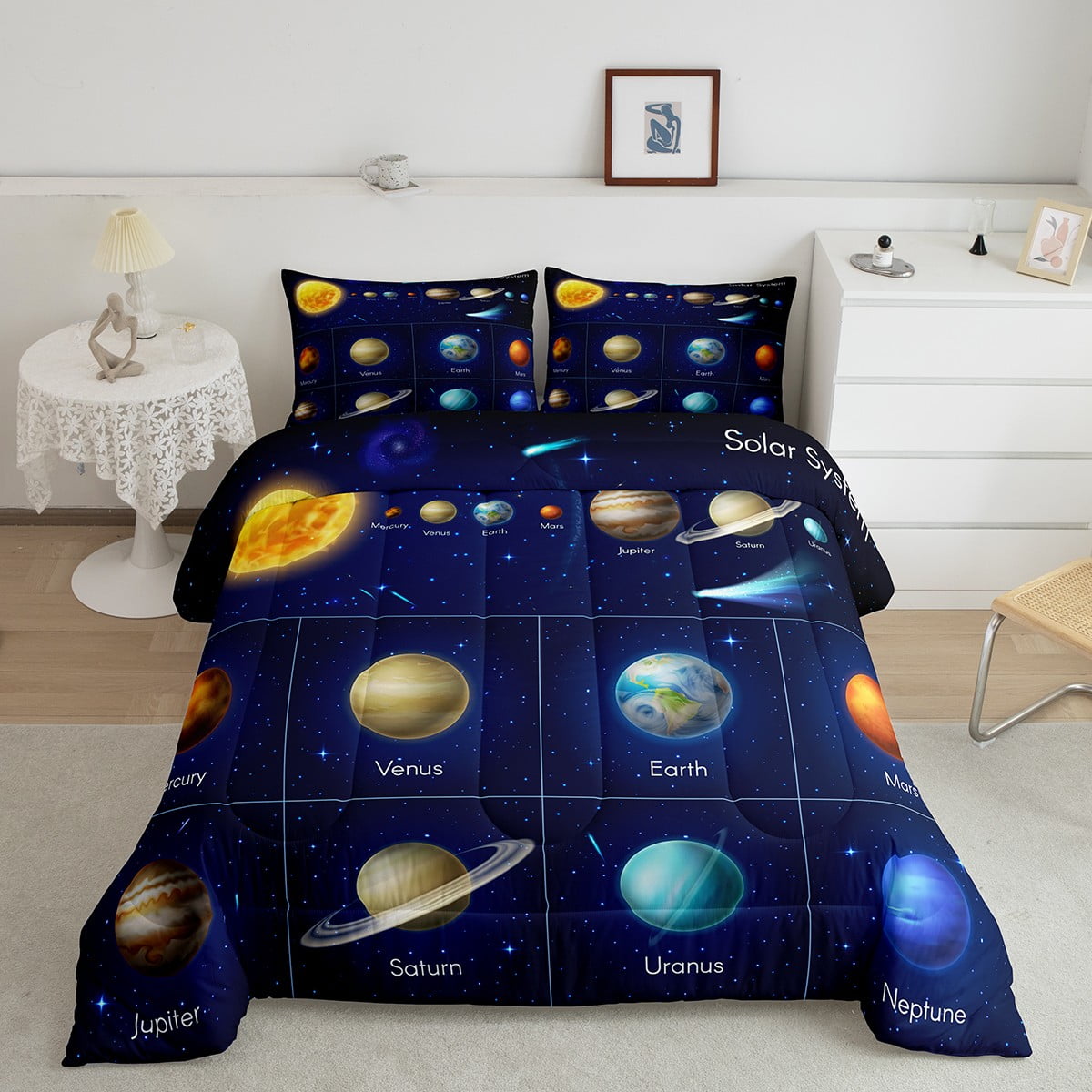 Universe Themed Bedding Full Space Comforter Set for Boys Girls Outer ...