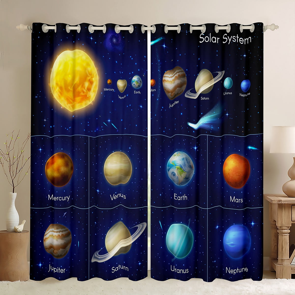 Universe Themed Curtains Space Blackout Curtains Outer Space Window ...