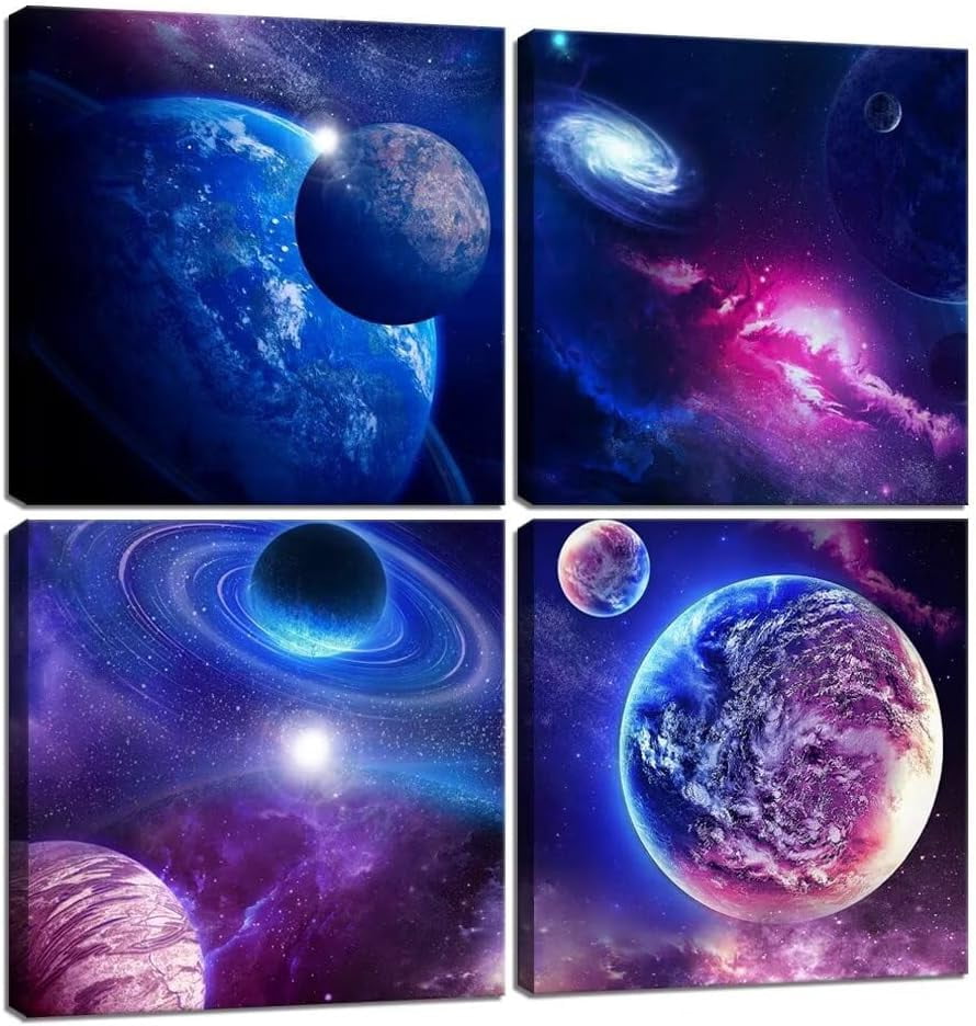 Universe Wall Art for Living Room Bedroom Outer Space Wall Decor ...