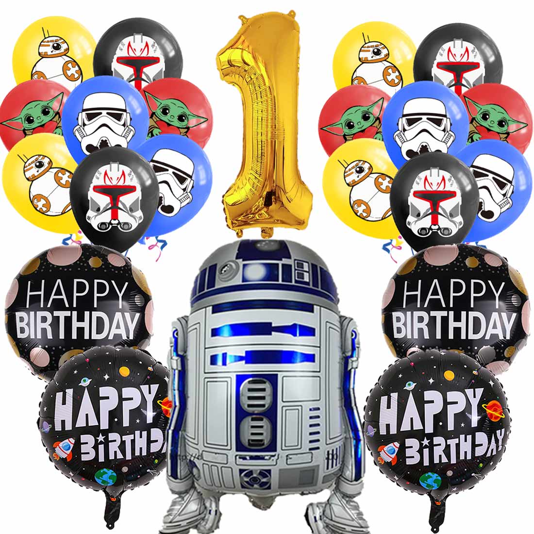Universe Wars Balloons Party Supplies 1st Big Number Decorations Decor ...