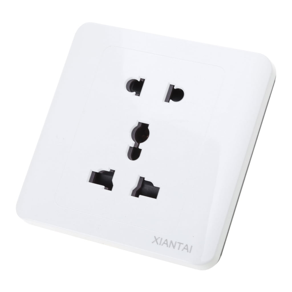 Universial 5 Hole Electric AC Power Outlet Panel Plate Wall Charger ...