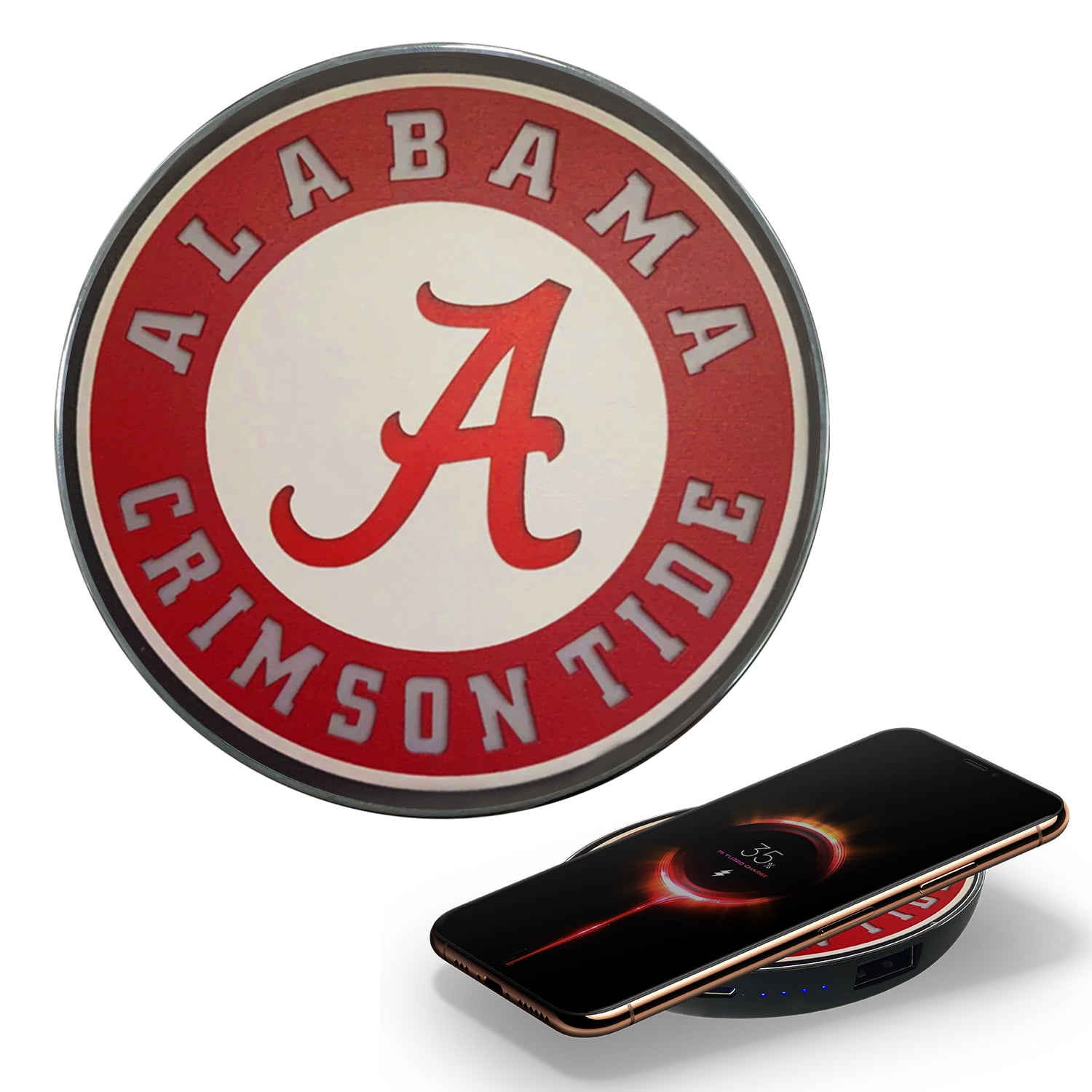 University of Alabama Qi Wireless Charger with Illuminated Bama Logo ...