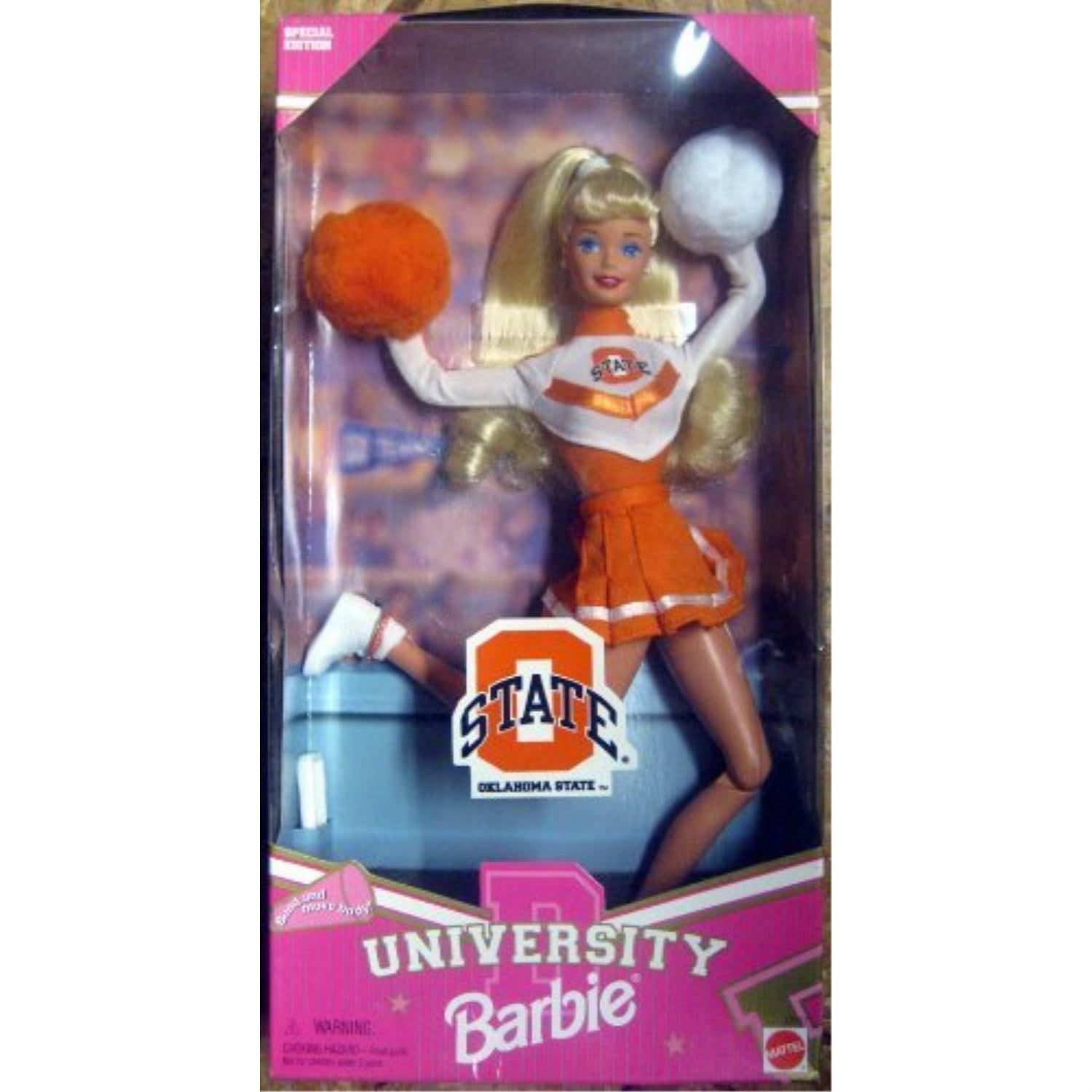 University Barbie Oklahoma State Cheerleader Doll 1997 Mattel 17752 ...