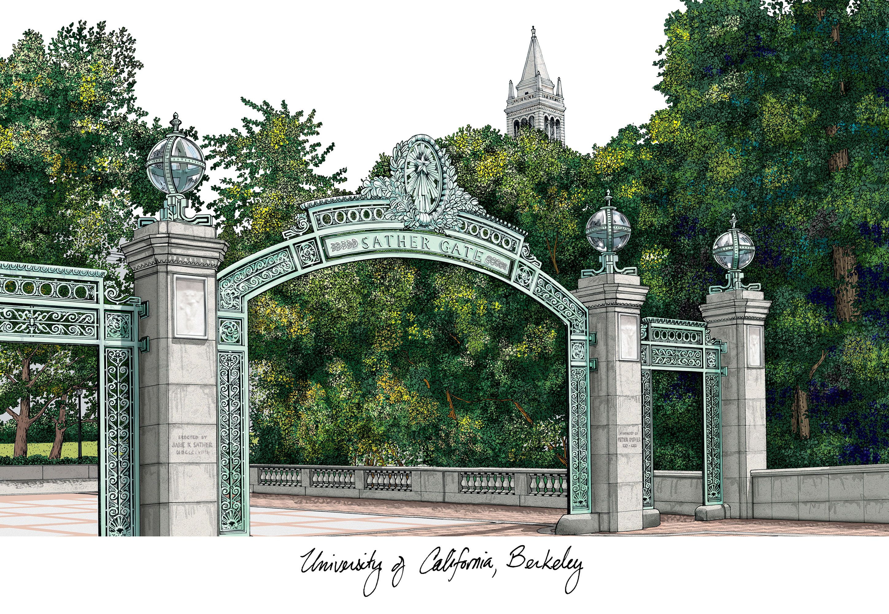 University of California, Berkeley 11w x 8.5h Manhattan Black Single ...