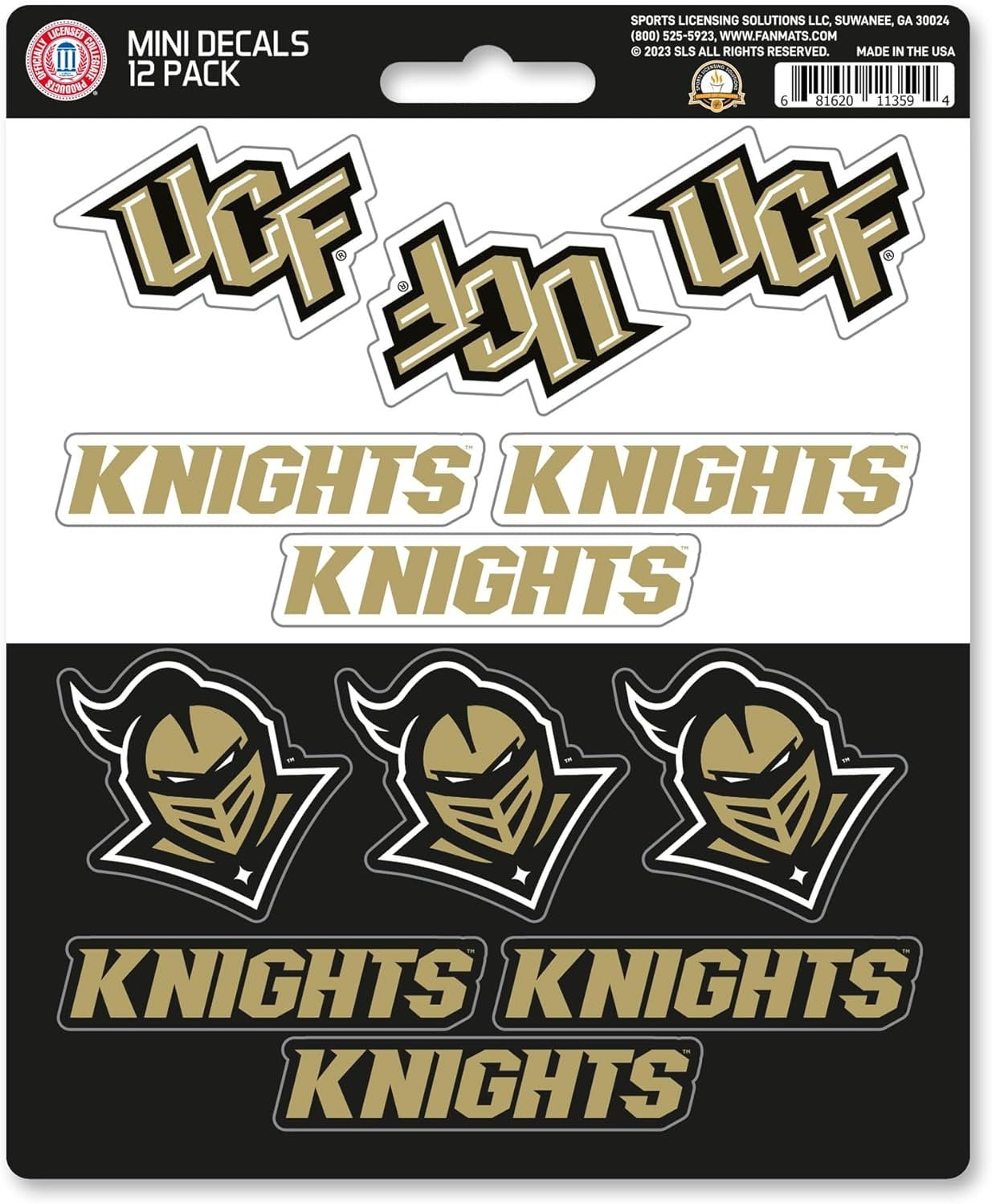 University of Central Florida UCF Knights 12-Piece Mini Decal Sticker ...