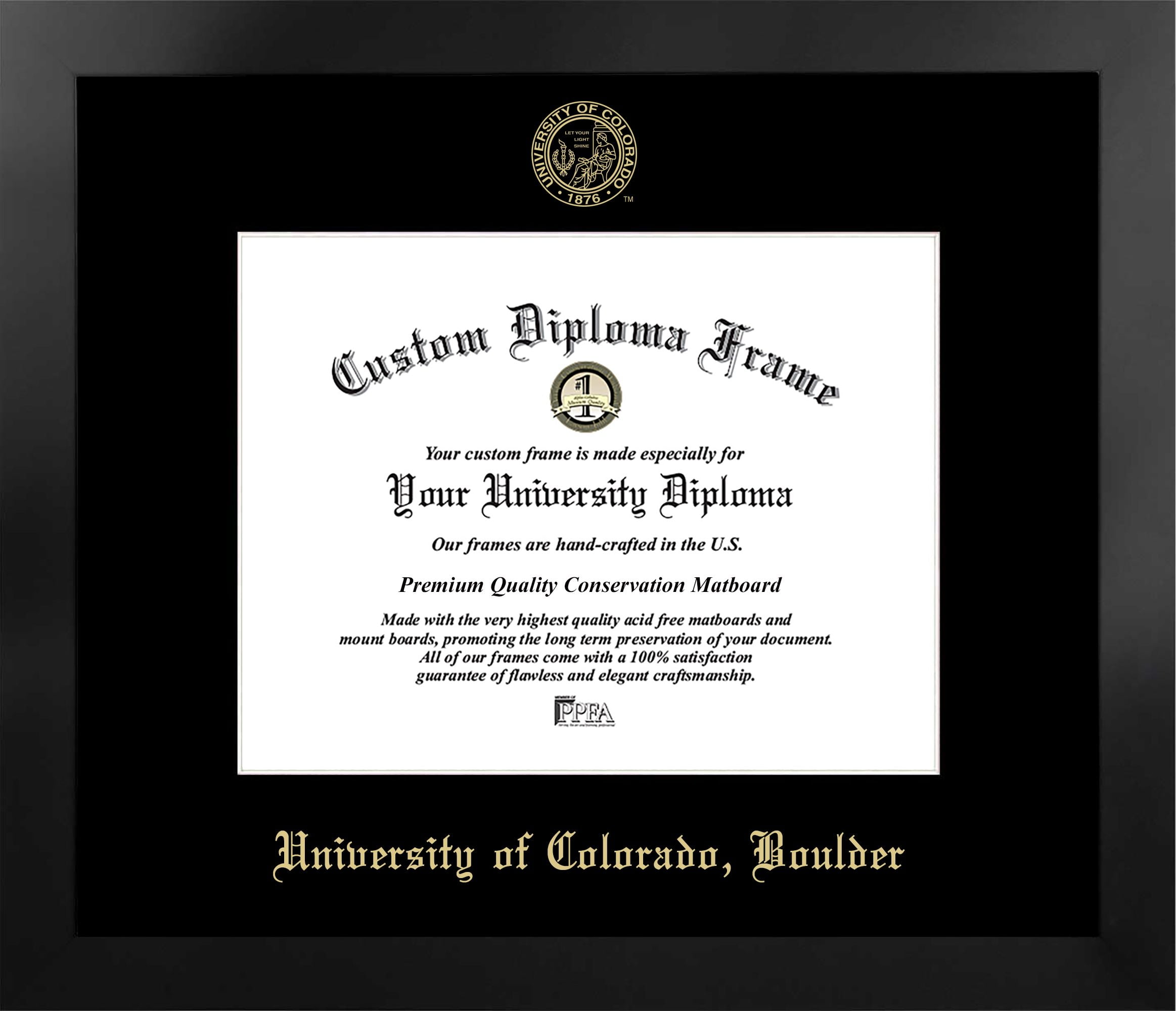 University of Colorado, Boulder 10w x 8h Manhattan Black Single Mat ...