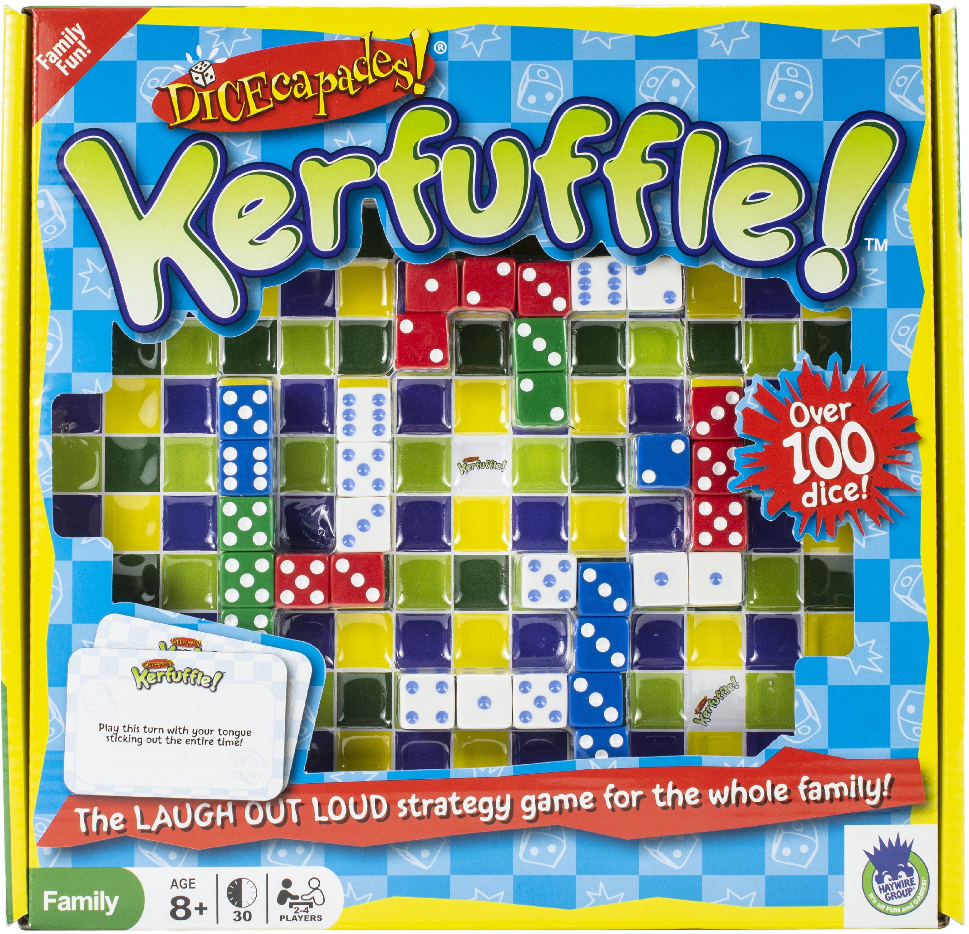 University Games Kerfuffle! Game, 25 Blue Dice, 25 Red Dice, 25 Green ...