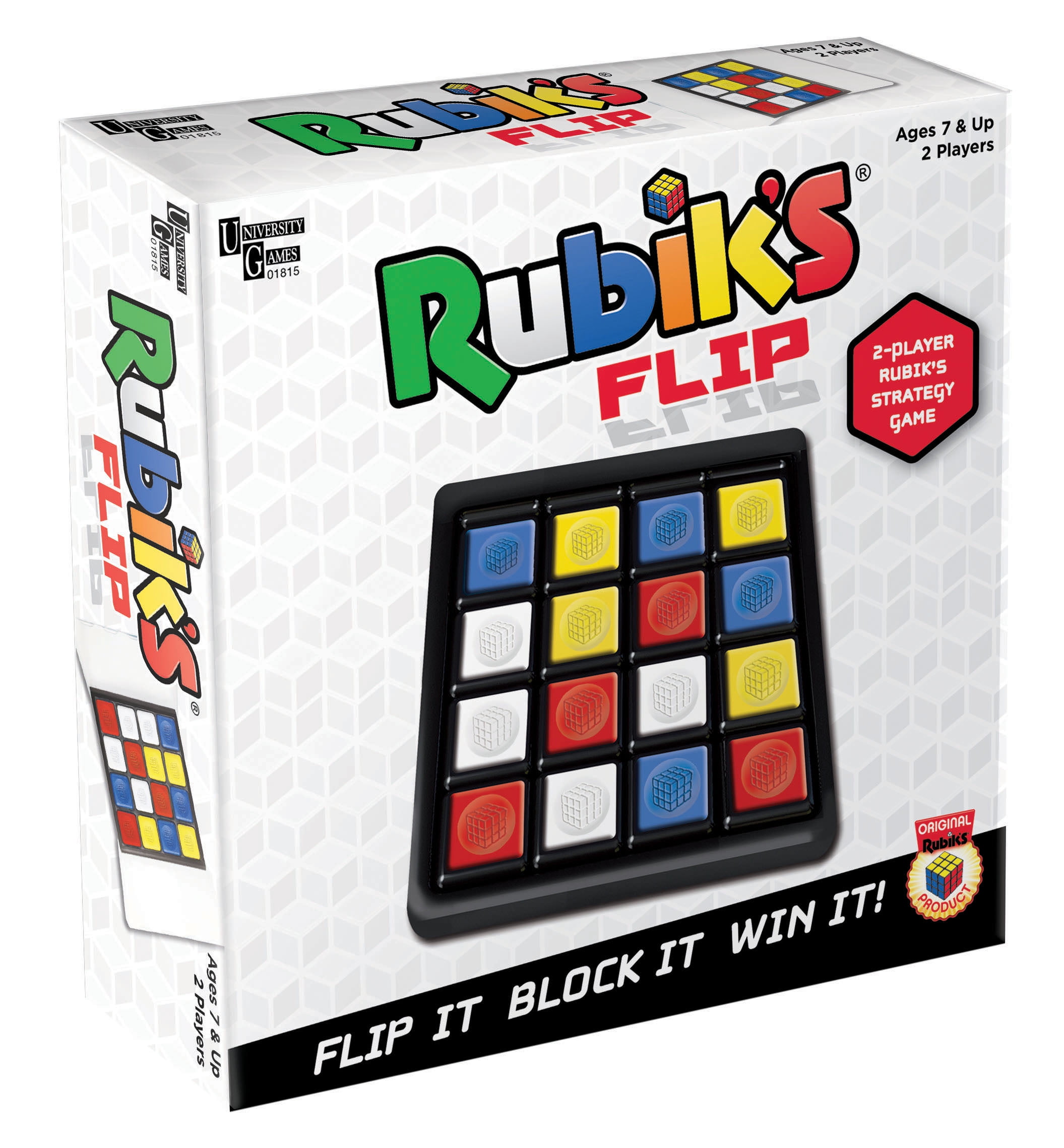 University Games | Rubik’s Flip, Fast Moving Strategy Tile Board Game ...
