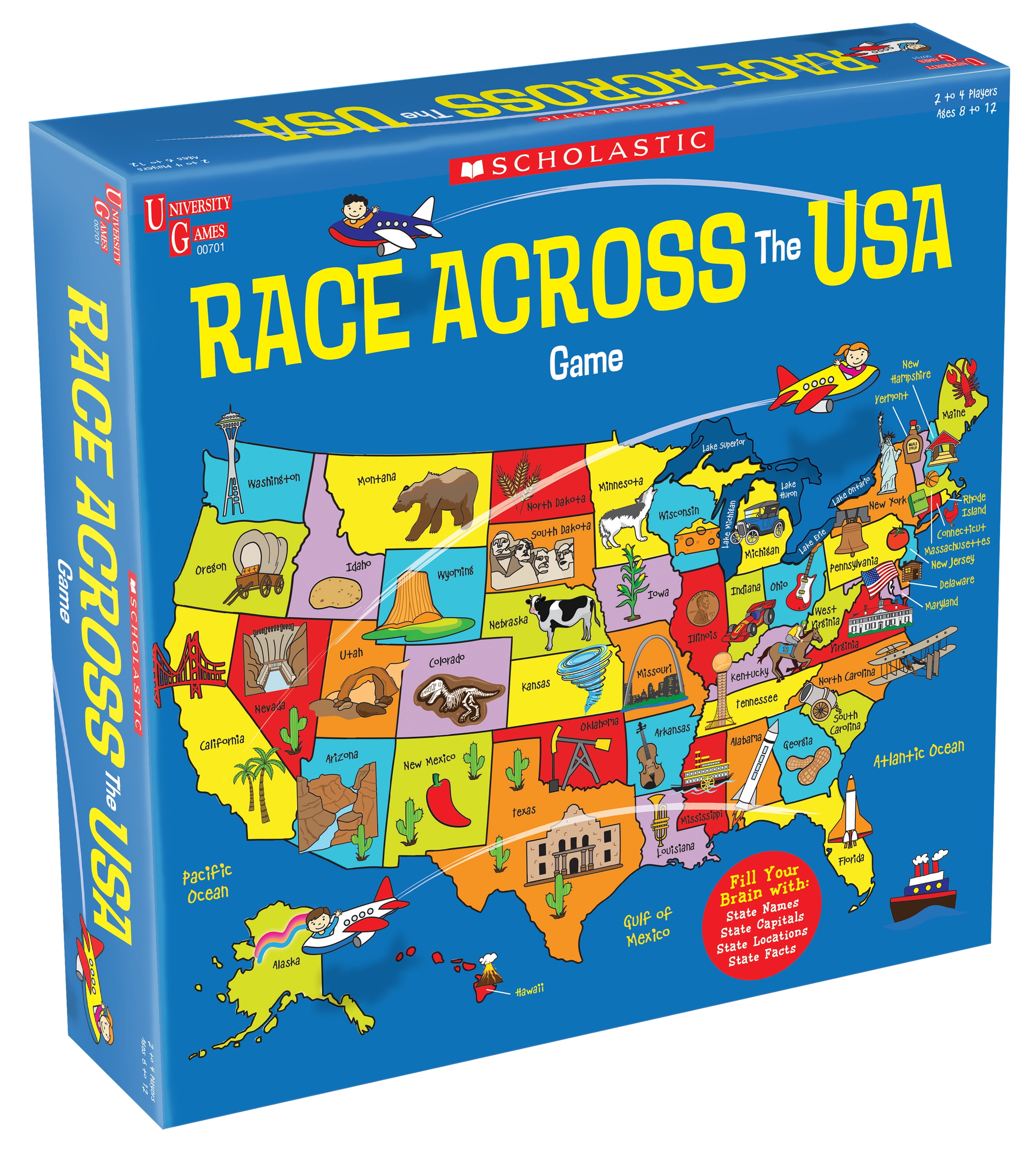 University Games - New Kids' Board Game, Scholastic Race Across The USA ...