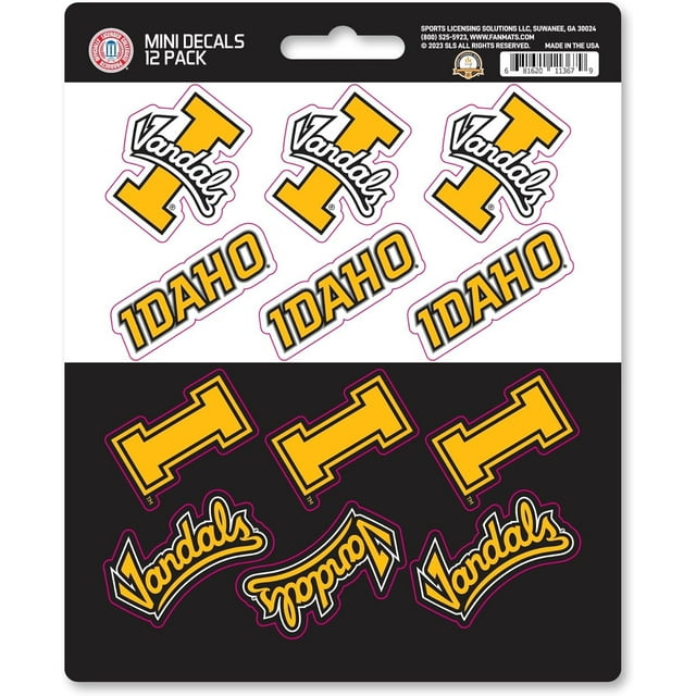 University of Idaho Vandals 12-Piece Mini Decal Sticker Set, 5x6 Inch ...