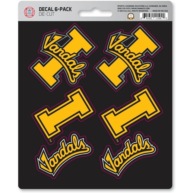 University of Idaho Vandals 6-Piece Decal Sticker Set, 5x6 Inch Sheet ...