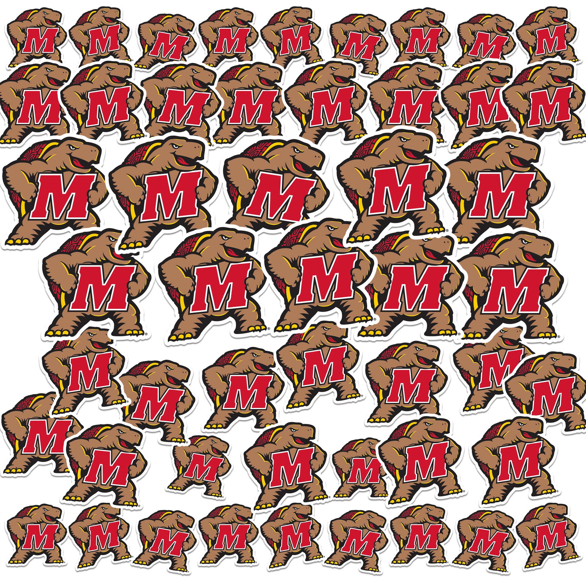 University of Maryland Primary Logo 50ct Vinyl Large Deluxe Stickers ...