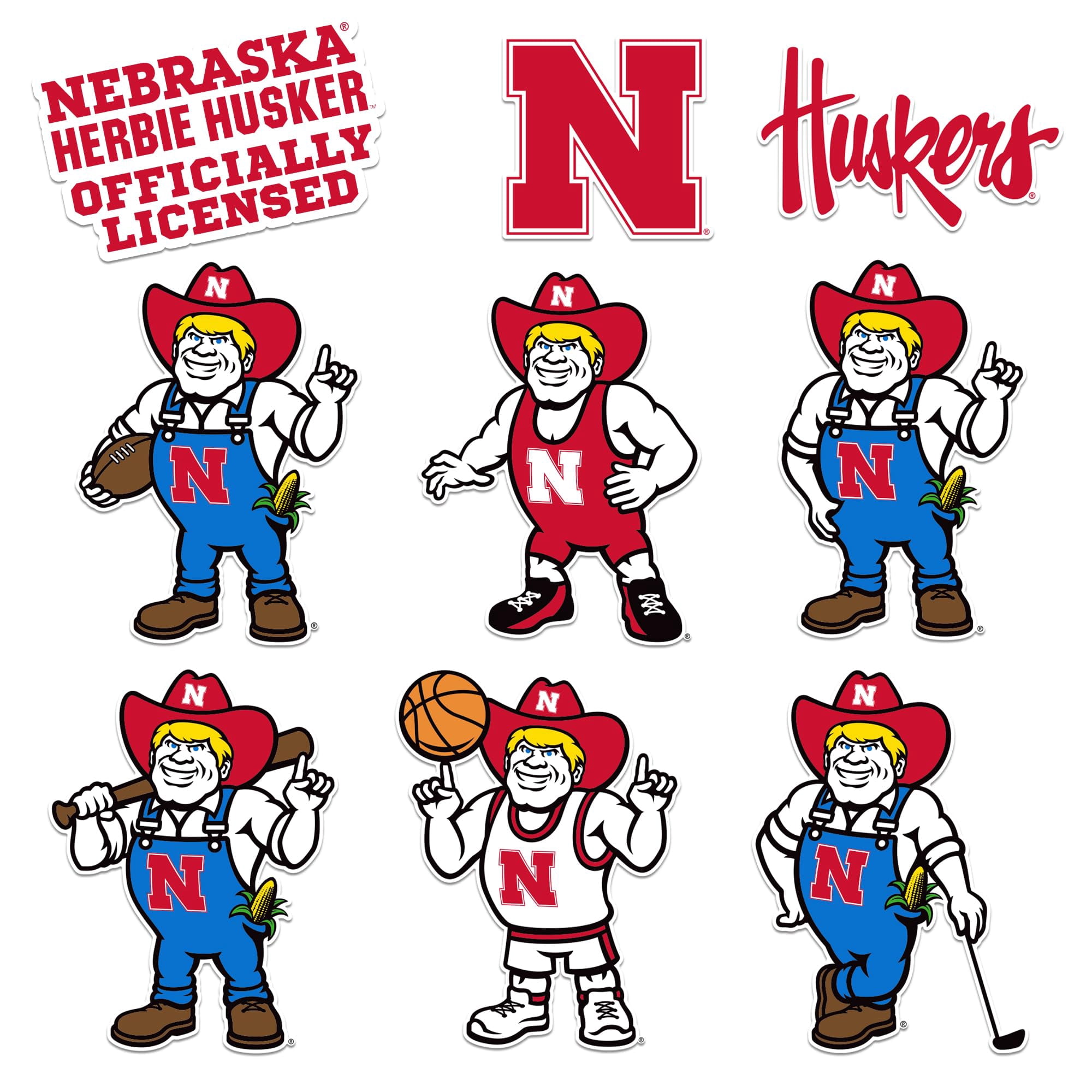 University of Nebraska 8ct Vinyl Large Deluxe Stickers Variety Pack ...