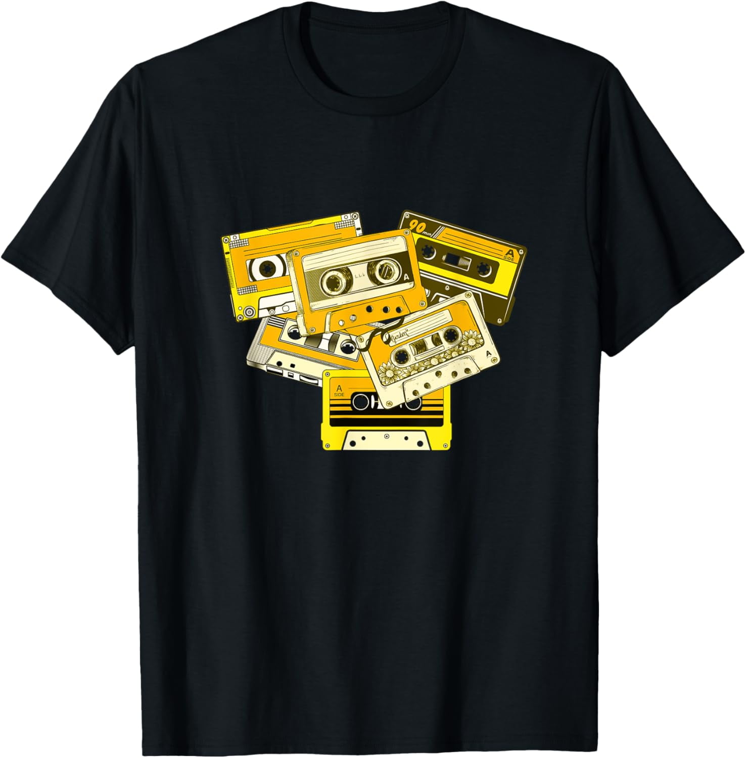 University Varsity-Gold Tape Cassettes Classic Old School T-Shirt ...