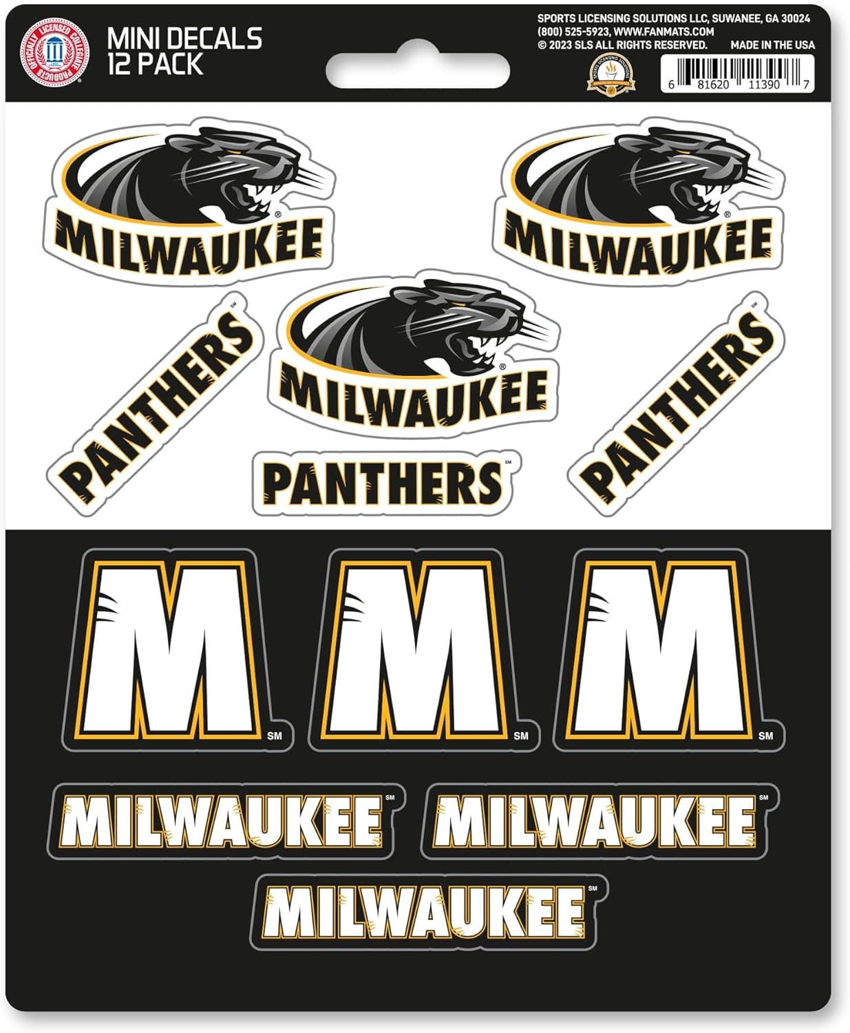 University Of Wisconsin Milwaukee Panthers 12-Piece Mini Decal Sticker ...
