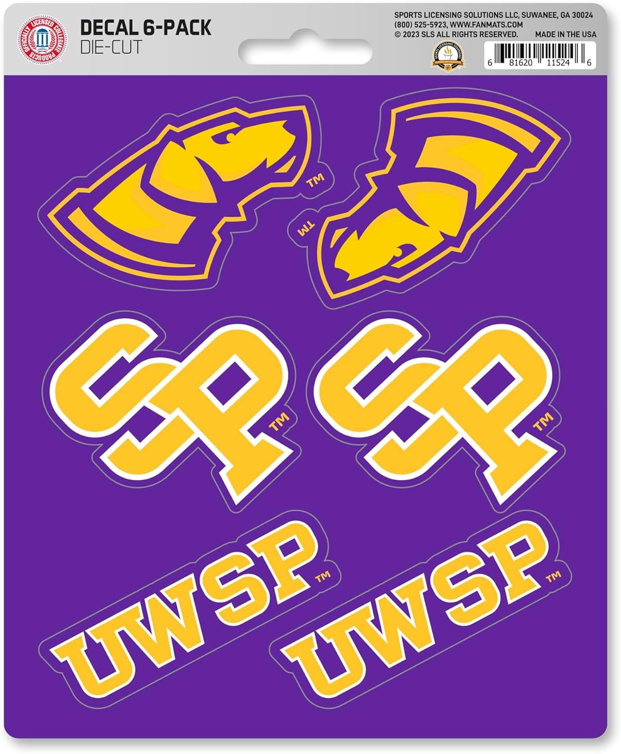 University of Wisconsin Stevens Point Pointers 6-Piece Decal Sticker ... University of Wisconsin Stevens Point Pointers 6-Piece Decal Sticker ...