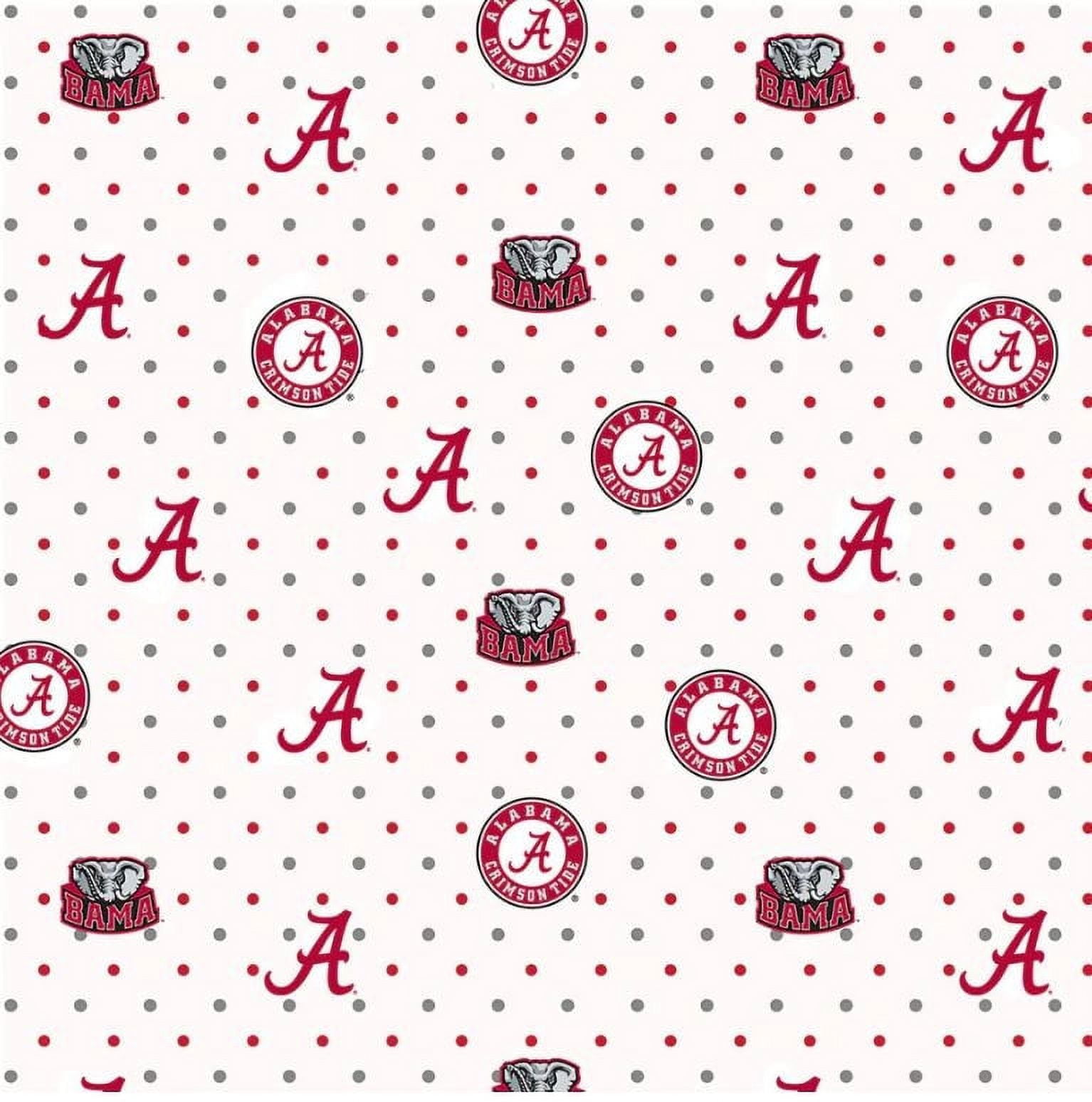 University of Alabama Crimson Tide Cotton Fabric with White Polka Dot ...