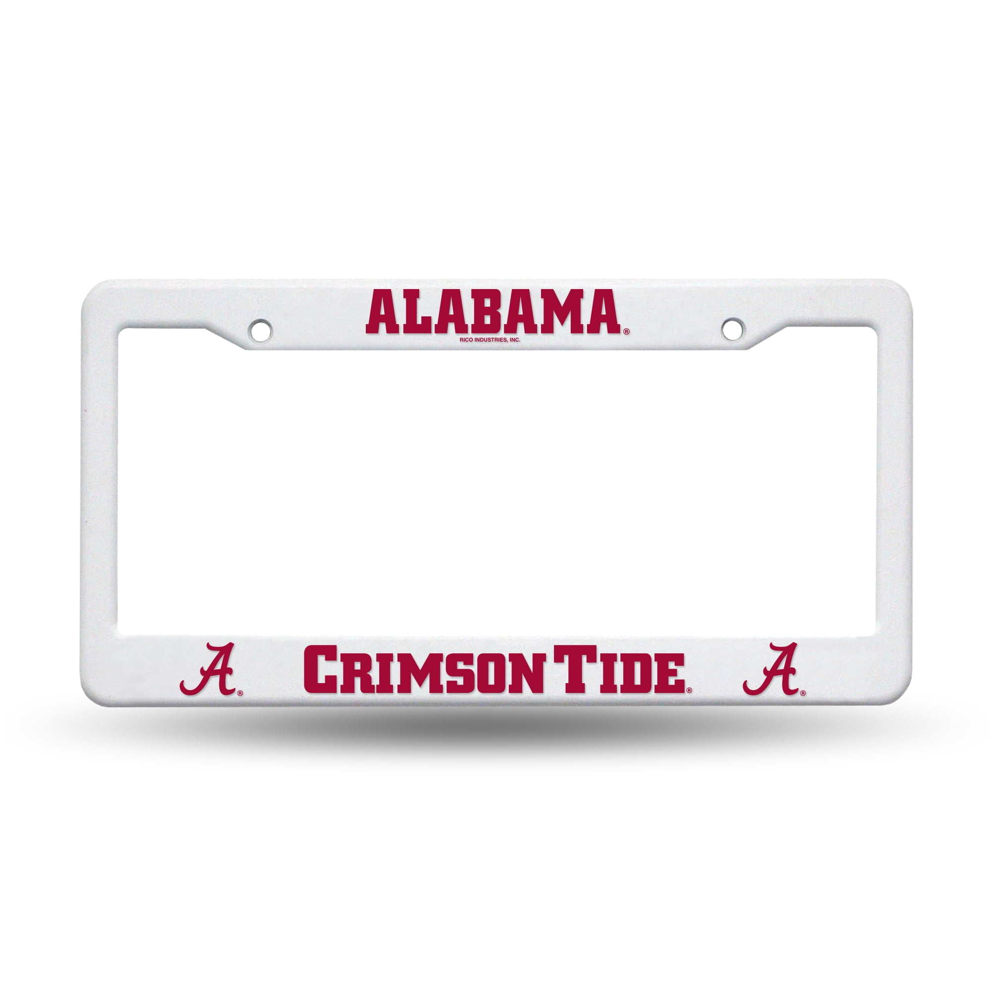 Alabama Football - Raised Letter White Plastic License Plate Frame ...