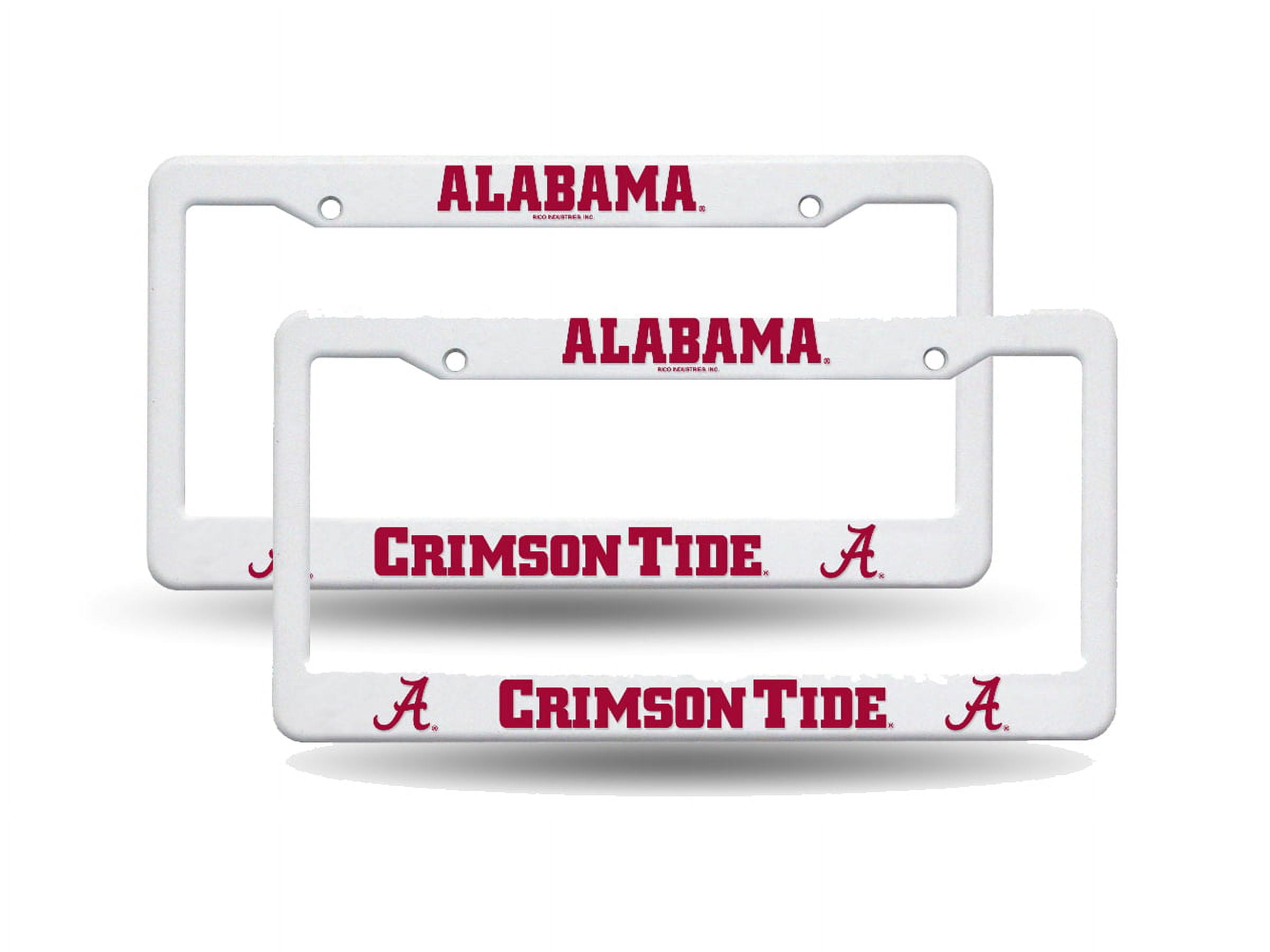 Alabama Football - Raised Letter White Plastic License Plate Frame ...