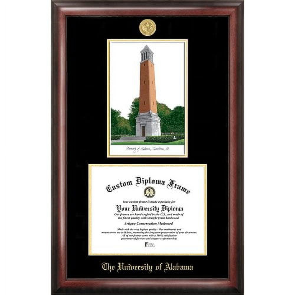 University of Alabama, Tuscaloosa 8.5" x 11" Gold Embossed Diploma ...