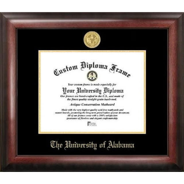 University of Alabama, Tuscaloosa 8.5" x 11" Gold Embossed Diploma ...