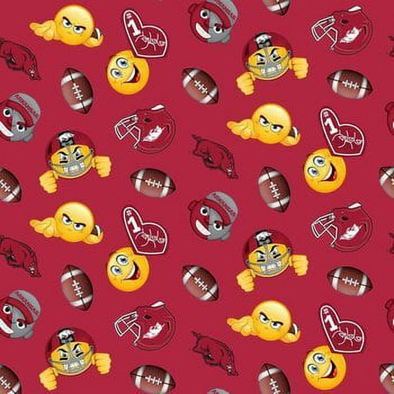 University of Arkansas Razorbacks Emoji Fleece Fabric 58" by the yard ...
