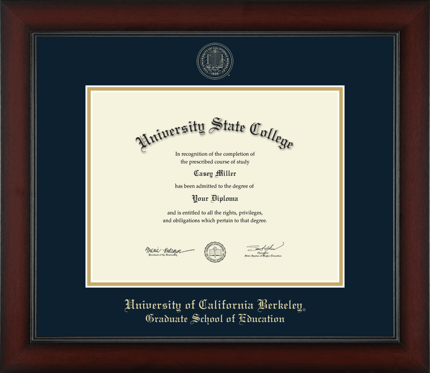 University of California Berkeley Graduate School of Education Diploma ...
