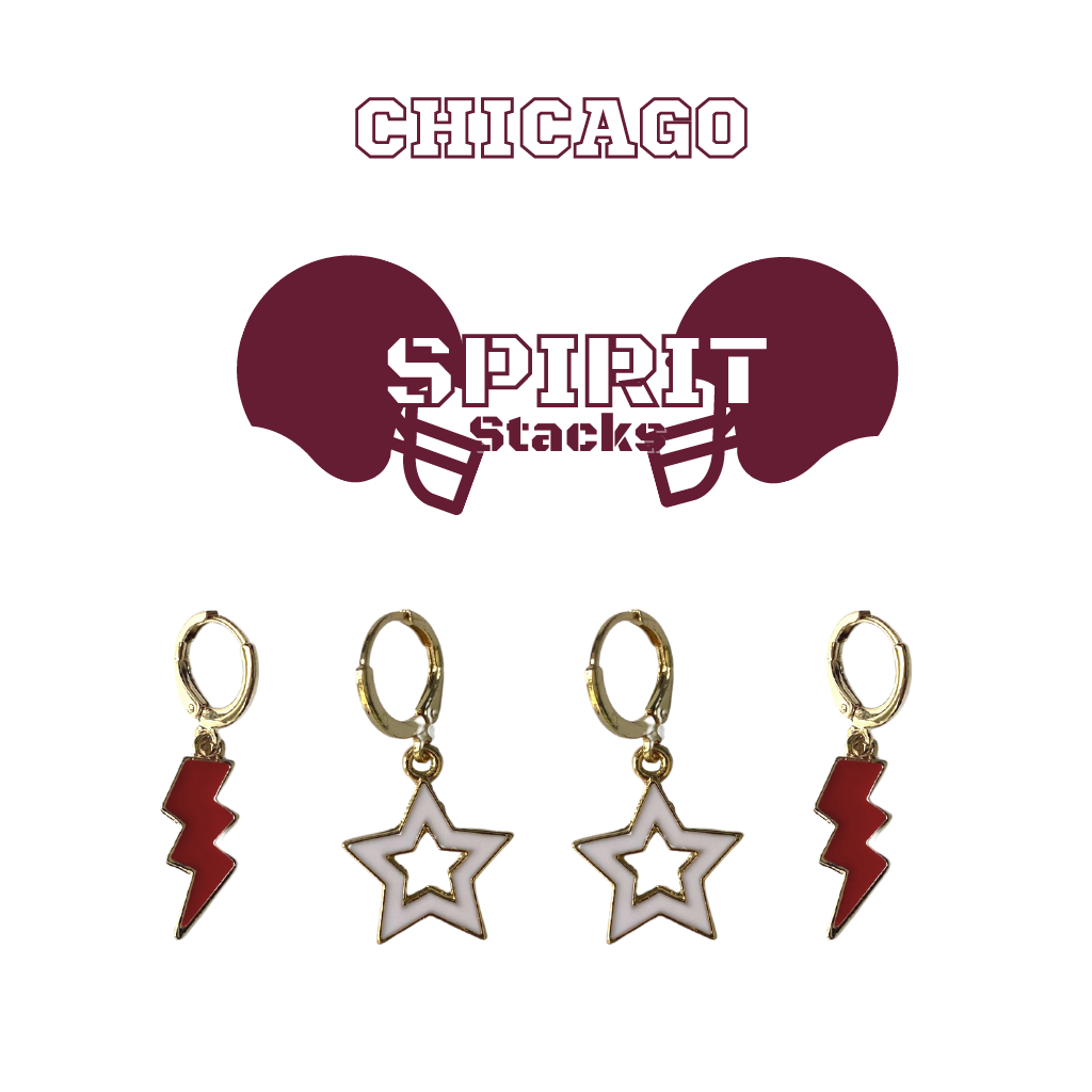 University of Chicago Spirit Stack maroon mini enamel bolts and white ...