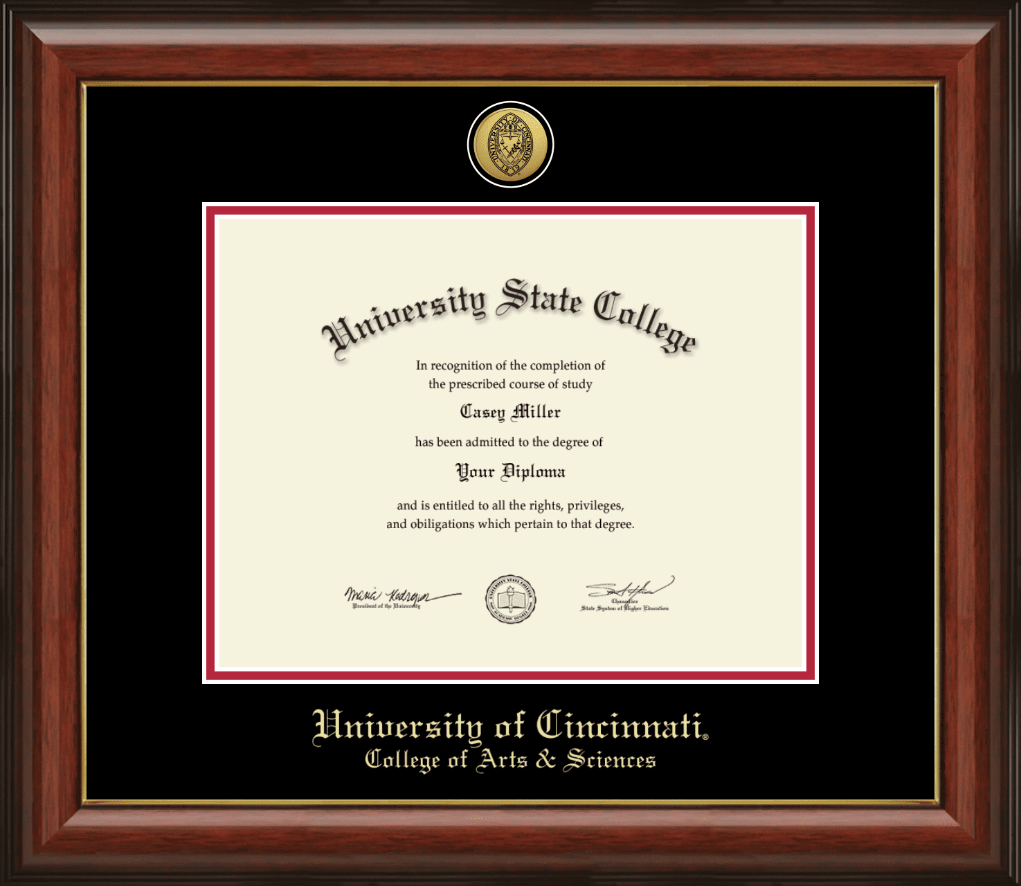 University of Cincinnati College of Arts & Sciences Diploma Frame ...