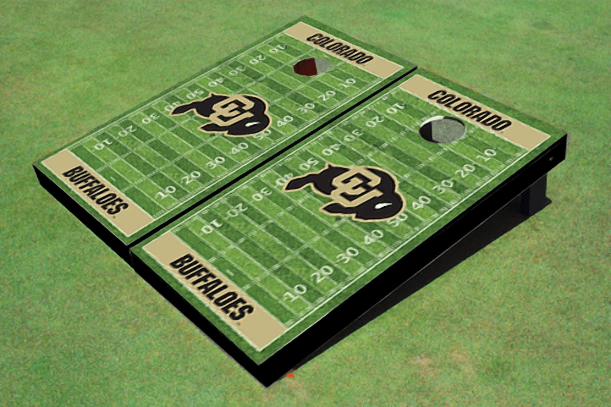 University of Colorado Gold Matching Football Field Custom Cornhole ...