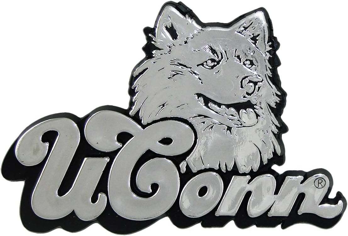 University of Connecticut Huskies Uconn Silver Chrome Color Auto Emblem ...