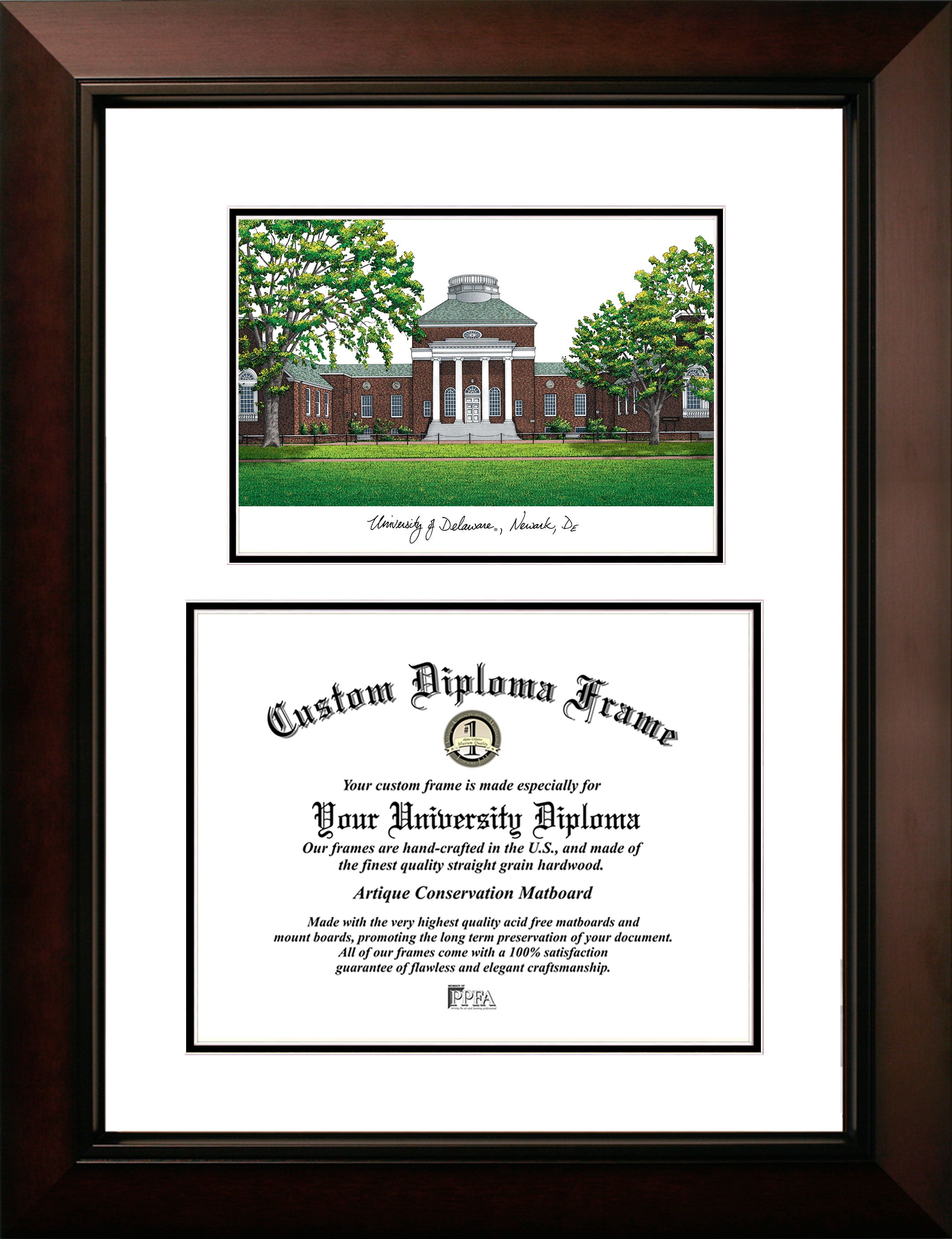 University of Delaware 12" x 16" Legacy Scholar Diploma Frame - Walmart.com