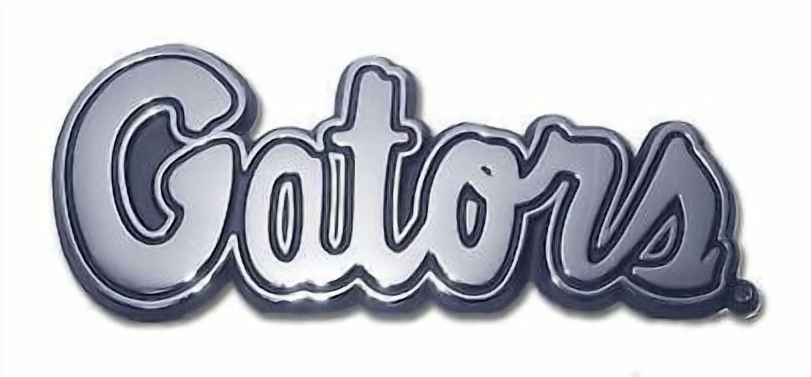 University of Florida Script GATORS - Chrome 4” x 1.75” Auto Emblem ...