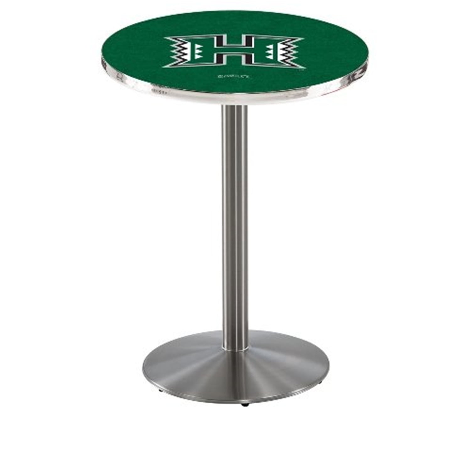 University of Hawaii Pub Table in Stainless Steel Finish (28 in. Dia. x ...