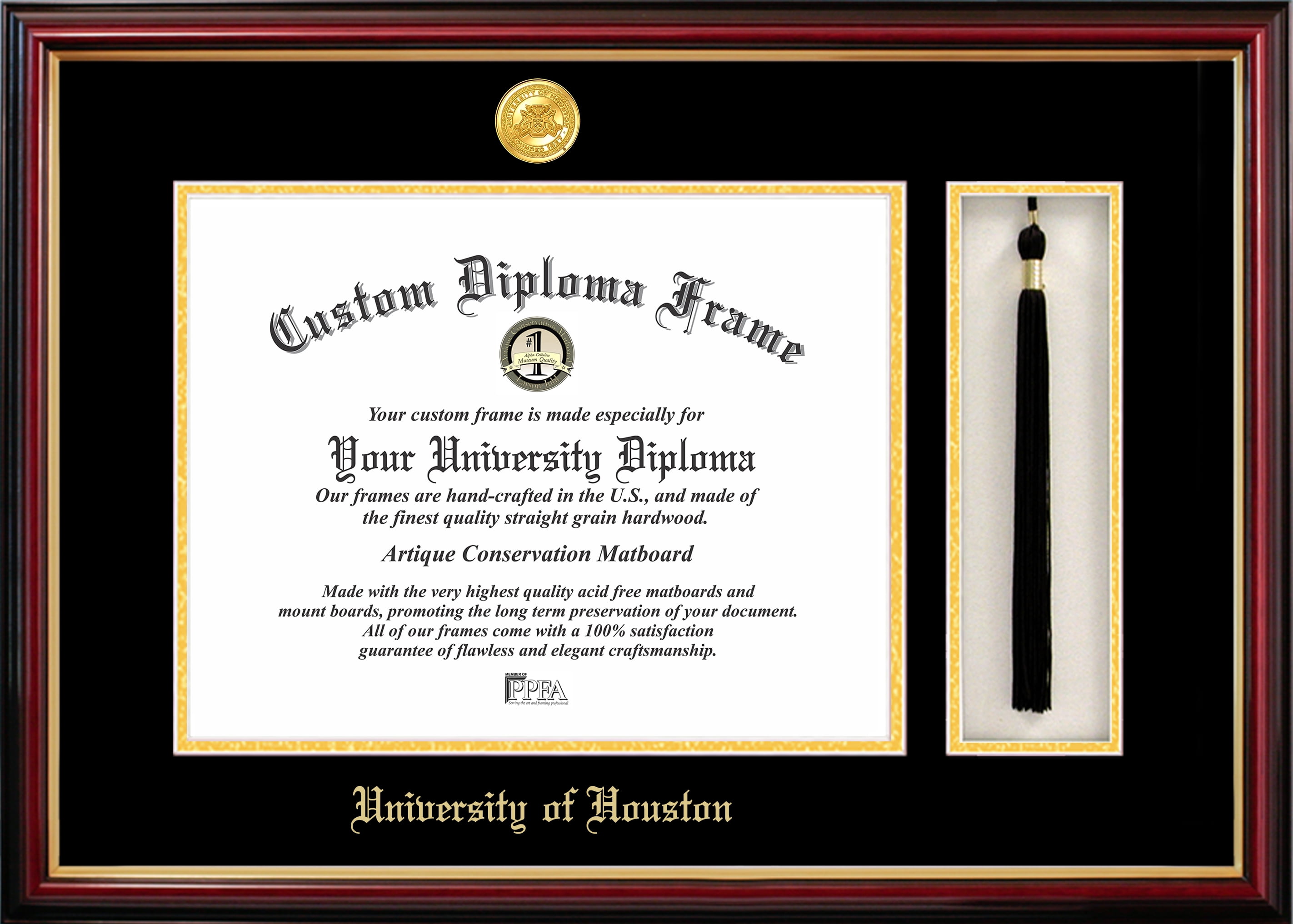 Free Shipping! Campus Images University of Houston 11 x 14 Tassel Box ...