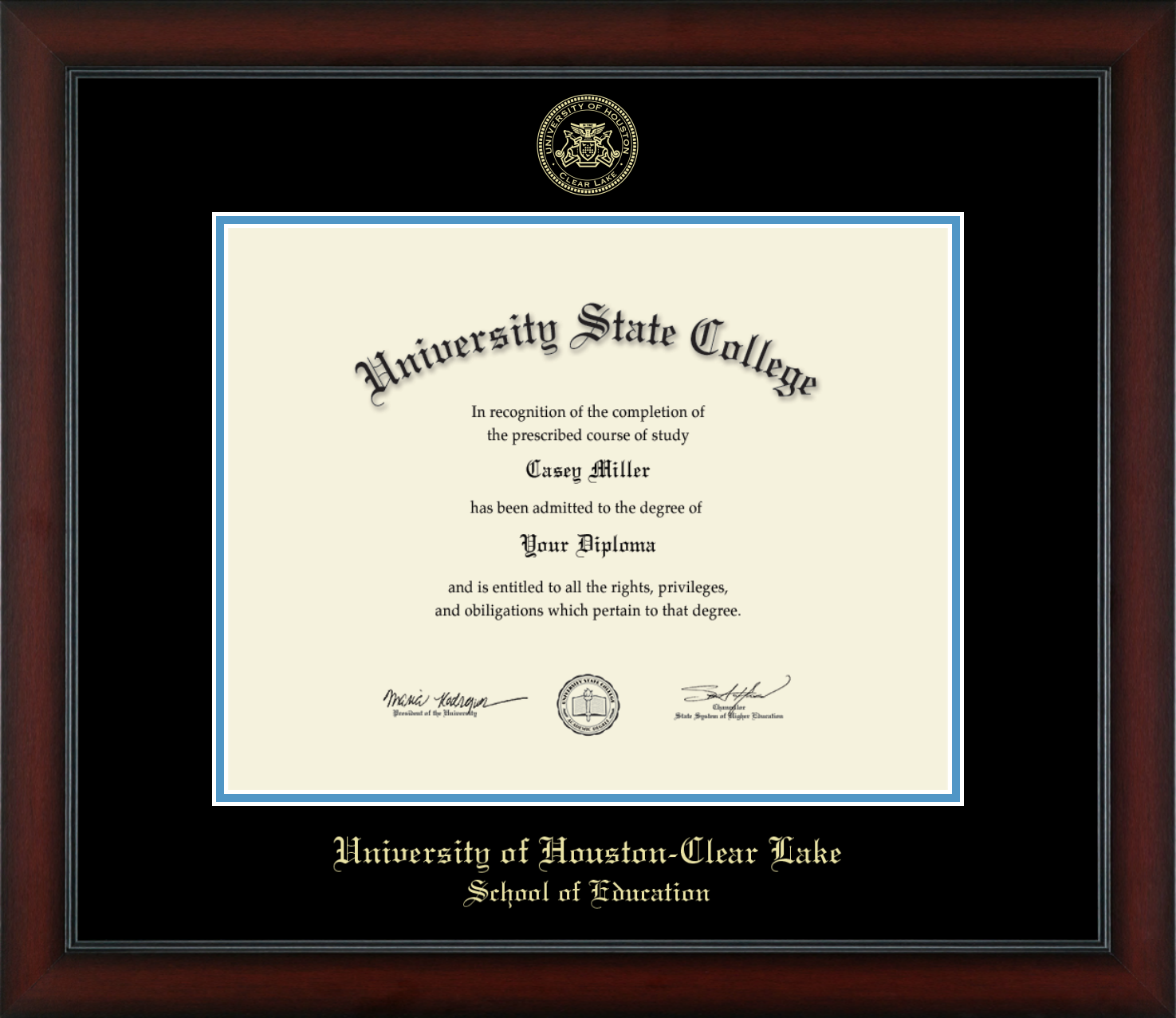 University of Houston-Clear Lake School of Education Diploma Frame ...