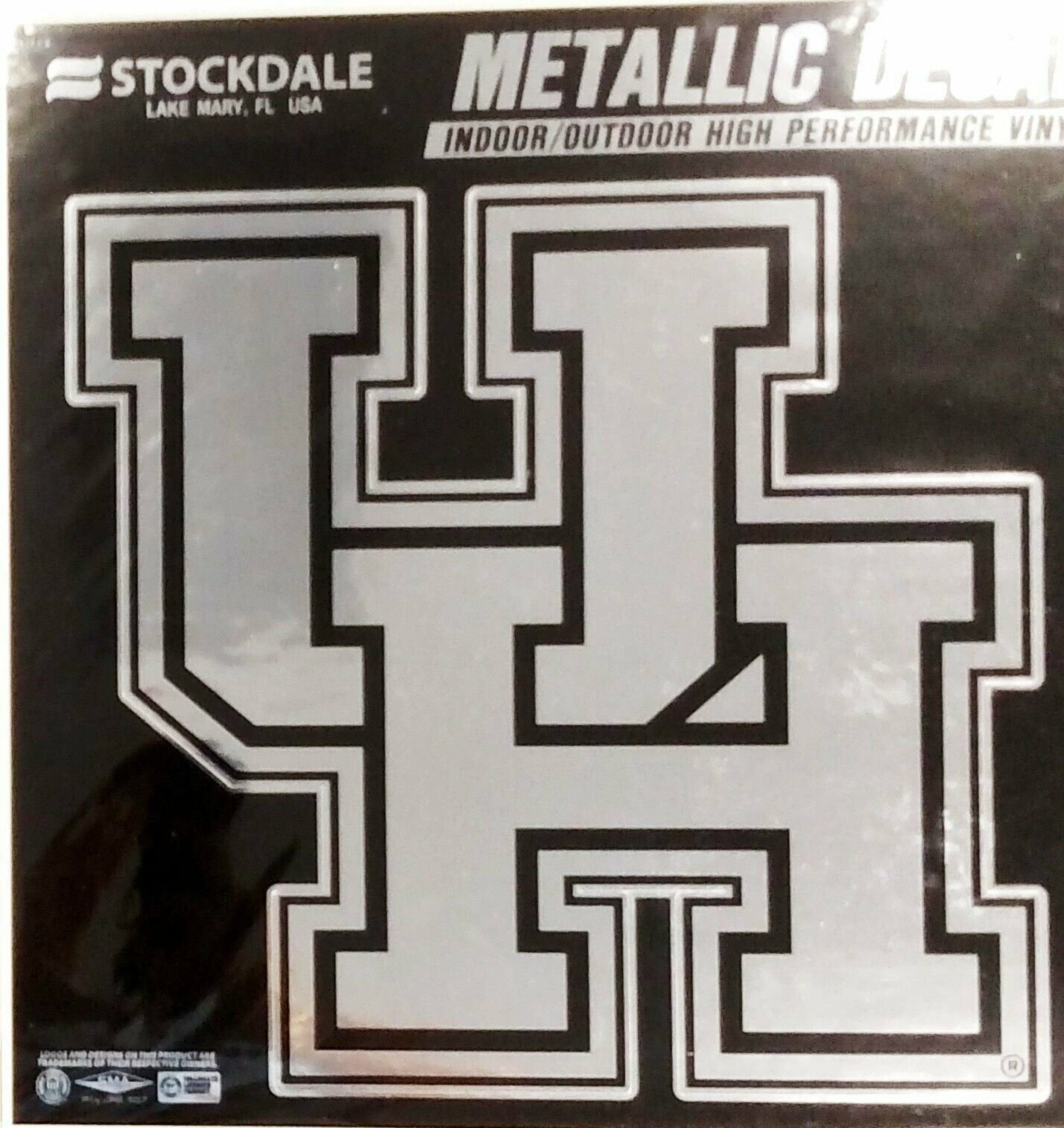 University of Houston Cougars 12 Inch Decal Sticker Chrome Color Design ...