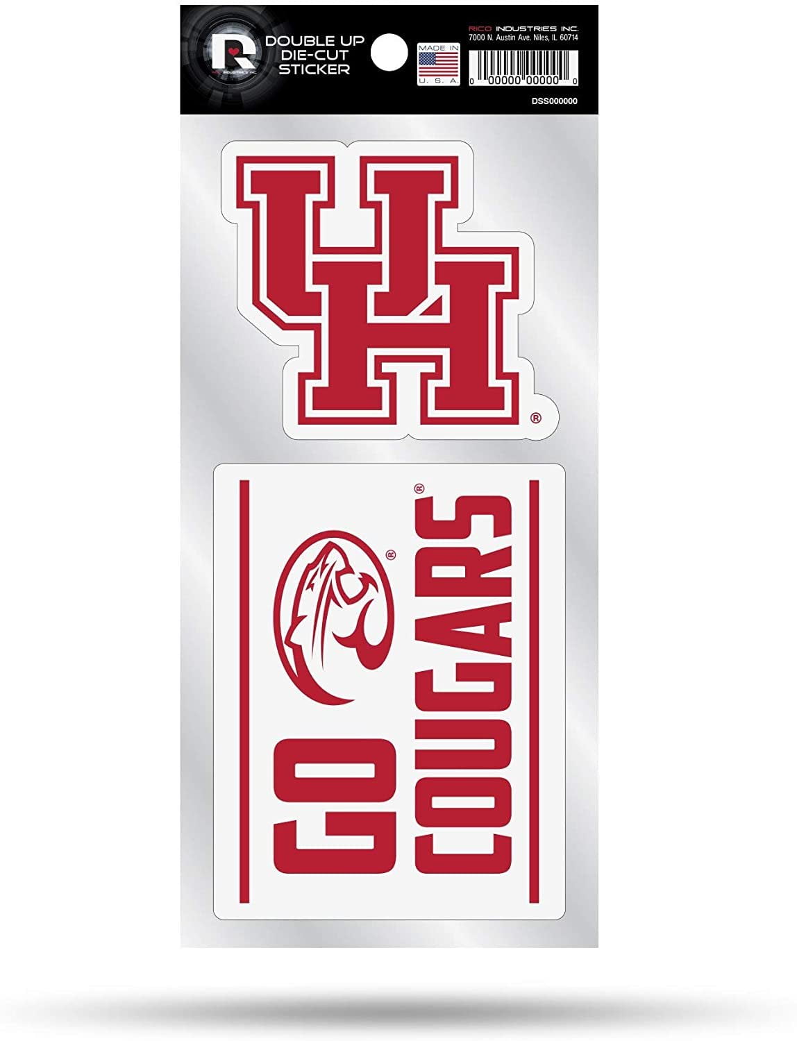 University of Houston Cougars 2-Piece Double Up Die Cut Sticker Decal ...