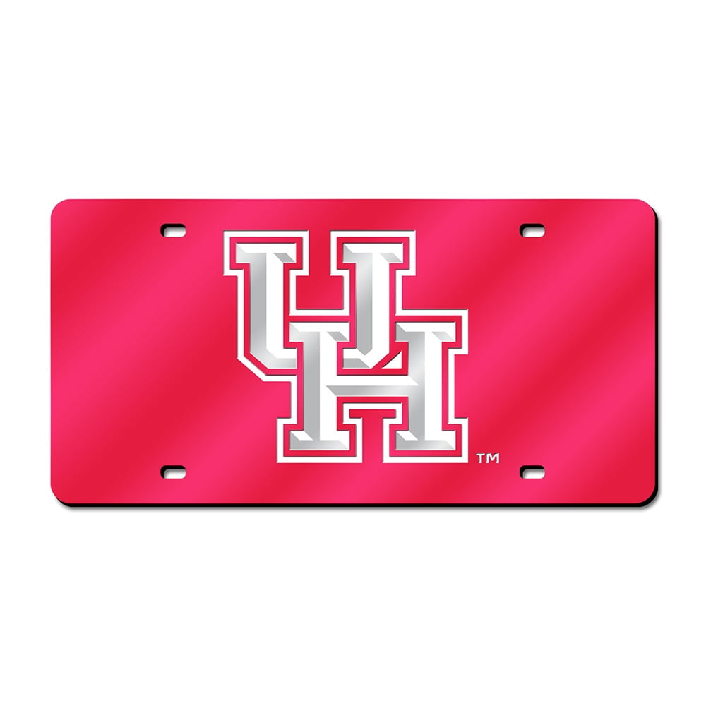 University of Houston Cougars Red Mirrored Laser Cut License Plate ...