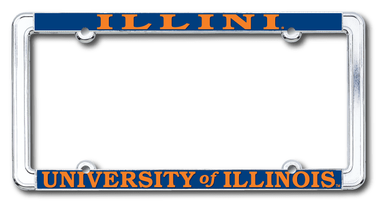 University of Illinois ILLINI Raised Letters Thin Rim Chrome License ...