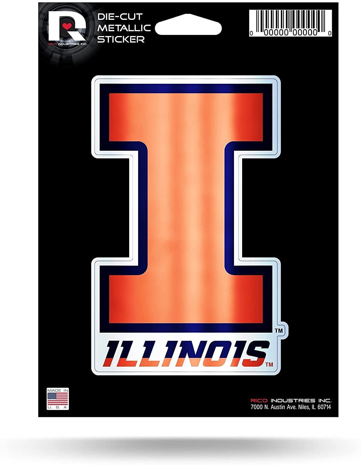 University of Illinois Illini 5 Inch Sticker Decal Metallic Shimmer ...