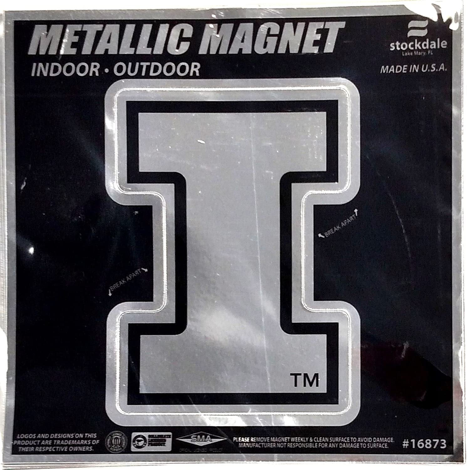 University of Illinois Illini 6 Inch Decal Sticker, Metallic Chrome ...