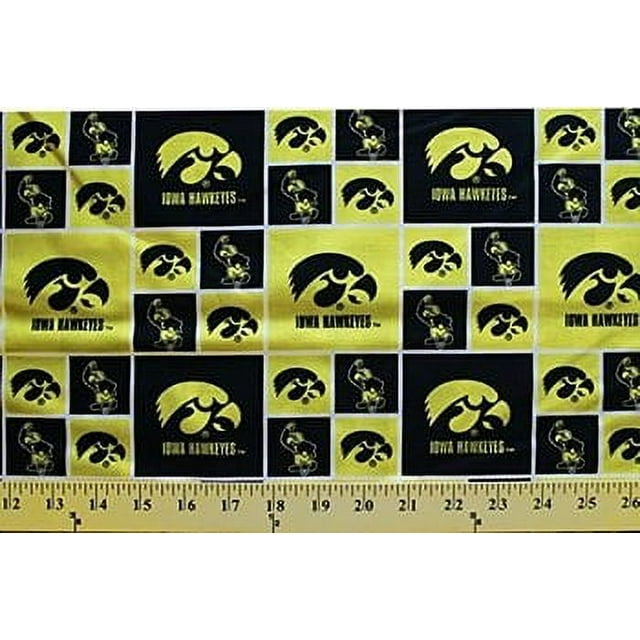 University of Iowa Fabric Fine Cotton Classic Geometric Design-Sold by ...