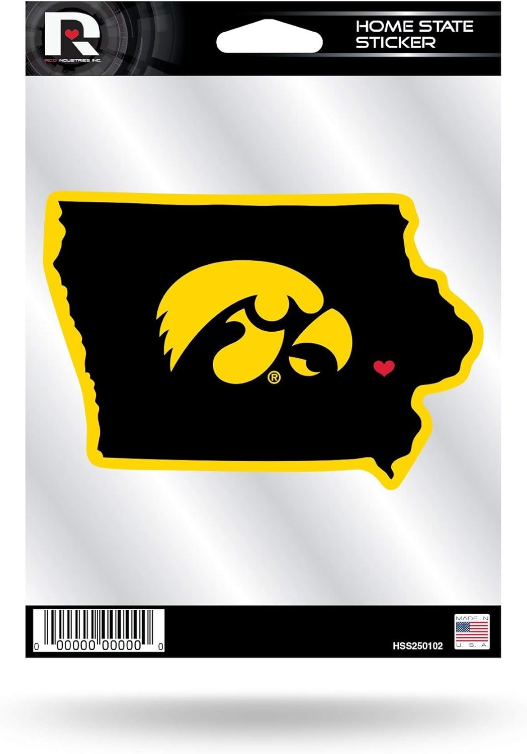 University of Iowa Hawkeyes 5 Inch Sticker Decal, Home State Design ...