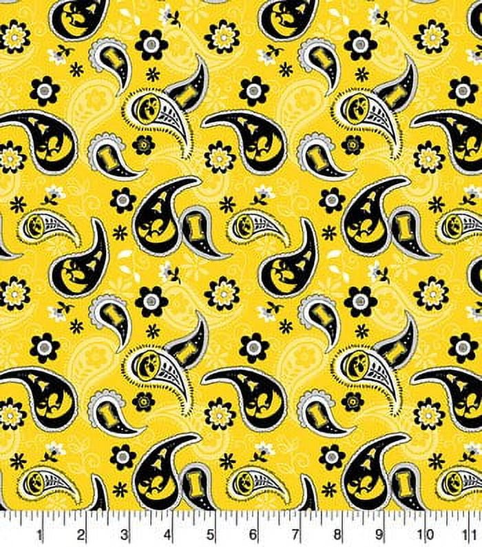 University of Iowa Hawkeyes Paisely Cotton Fabric-Sold by the Yard ...